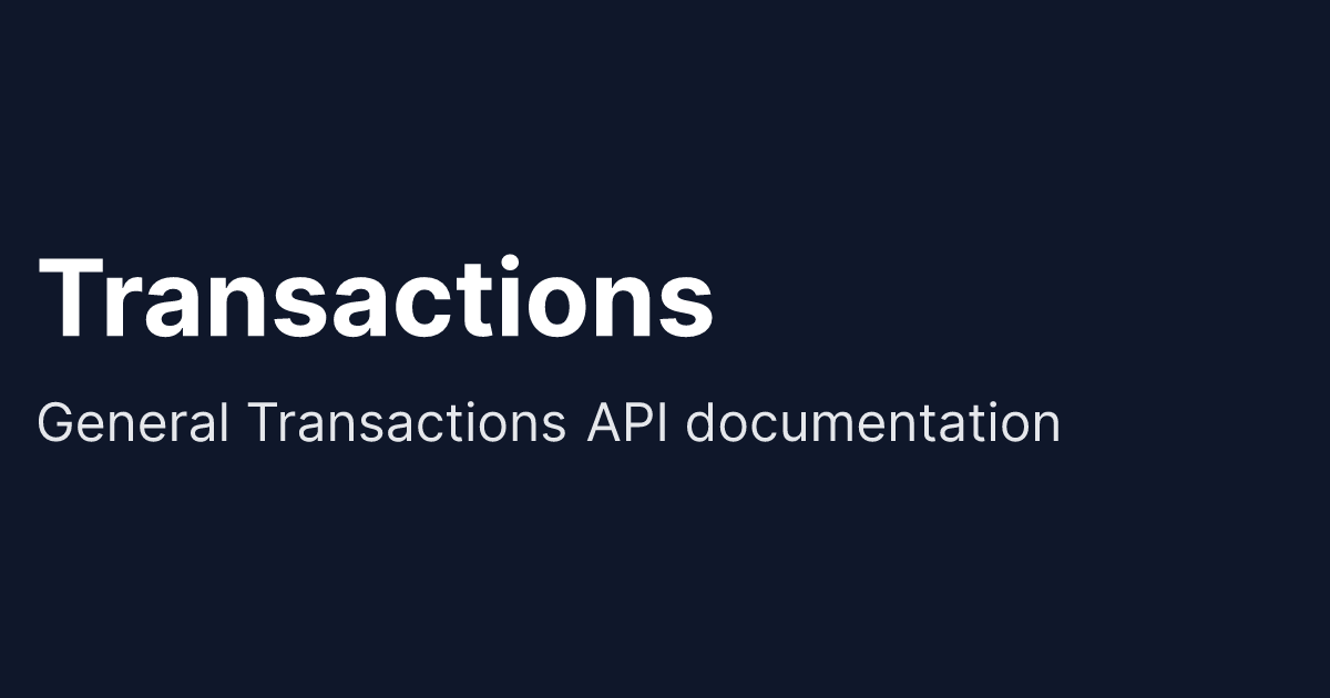 Transactions - SwitchTransact Docs
